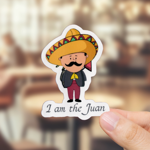 Durable, vinyl, die-cut, I Am The Juan Sticker – Ollie's