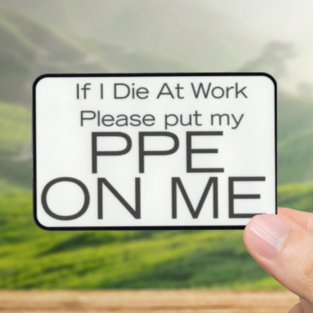 Durable, vinyl, die-cut, Put My PPE ON Sticker – Ollie's